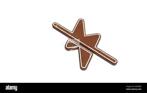 3d Rendering Of Gingerbread Cookie In Shape Of Symbol Of No Flash