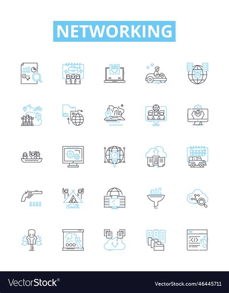 Networking Line Icons Set Lan Royalty Free Vector Image