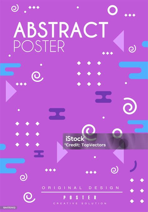 Poster Abstrak Template Plakat Cerah Ungu Desain Grafis Kreatif Untuk