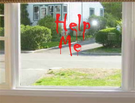 Bloody Help Me Decal Halloween Sticker Halloween Blood Etsy
