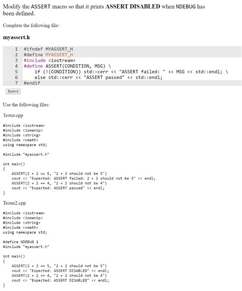 modify the assert macro so that it prints assert
