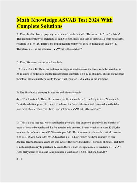 Math Knowledge Asvab Test 2024 With Complete Solutions Math Knowledge Asvab Stuvia Us