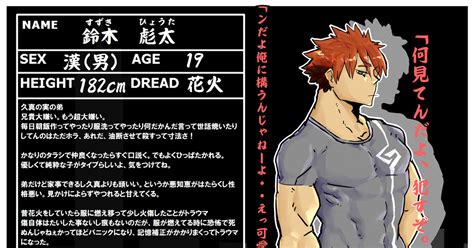 P Lunac】 【p Lunac】鈴木 彪太 ※bkmコメ返信 干しぶどうのマンガ 漫画 【p Lunac】キャラシート