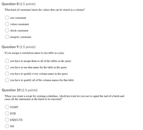 Solved Question 8 25 Points What Kind Of Constraint