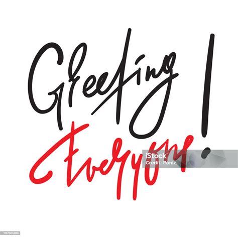 모든 사람에 게 인사간단한 영감과 동기 부여 견적 필기 환영 문구 영감을 주는 포스터 티셔츠 가방 컵 카드 전단지 스티커 및 배지를 위한 인쇄 귀 엽 고 재미 있는 벡터