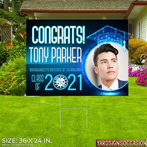 Class Of 2022 Graduation Yard Sign Personalize Graduation Etsy