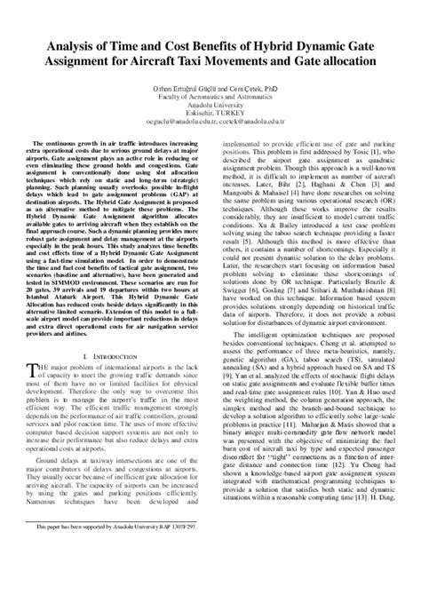 Analysis Of Time And Cost Benefits Of Hybrid Dynamic Gate Assignment
