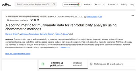 Citation Report A Scoring Metric For Multivariate Data For