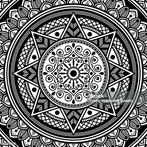 Latar Belakang Persegi Grafis Abstrak Dengan Pola Geometris Mandala