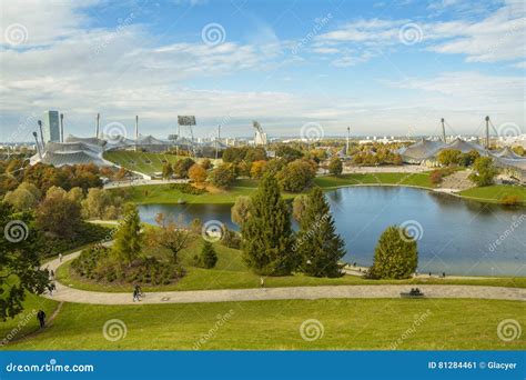 Olimpijski Stadium W Olympiapark Monachium Niemcy Zdjęcie Editorial