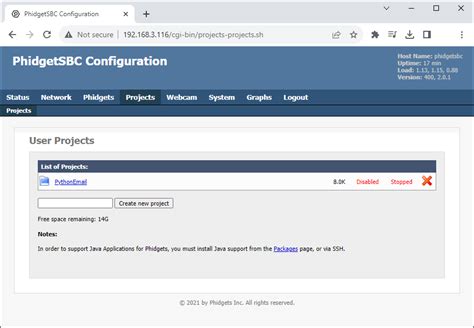 send an email from the phidget sbc4 with python phidgets support
