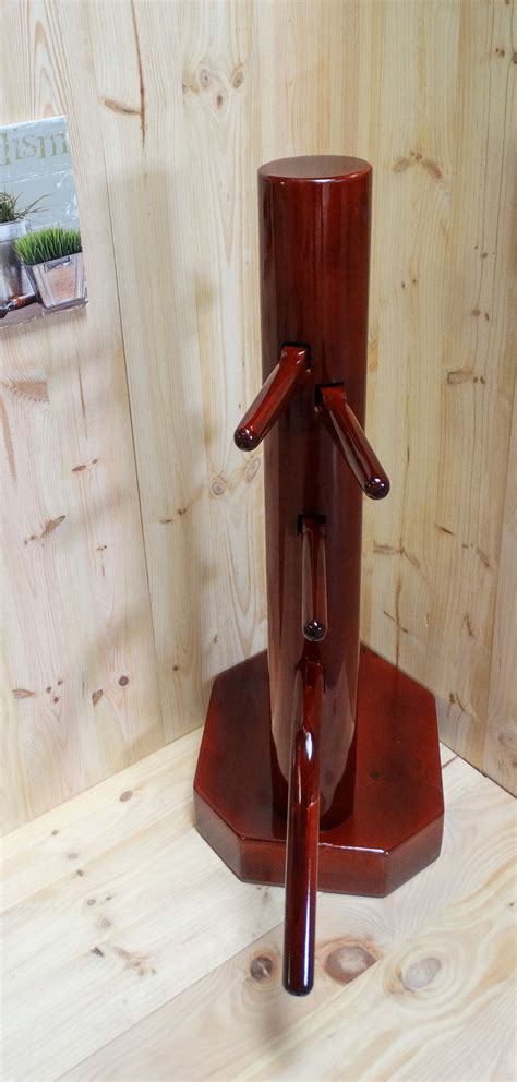 Wing Chun Wooden Dummy With Base Corner Red Wine Color Etsy