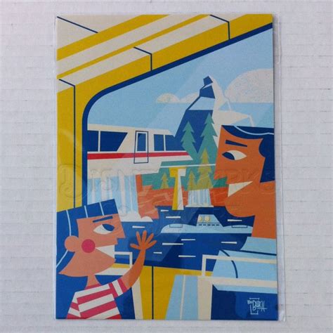 Disney Parks Wonderground Postcard A Trip Around The Park Monorail Ben