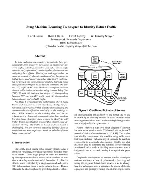 Pdf Using Machine Learning Techniques To Identify Botnet Traffic