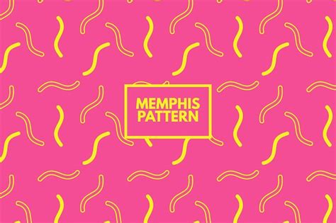 premium vector geometric wavy lines yellow shapes memphis trendy