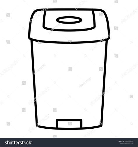 Vector Dustbin Outline Icon Design Stock Vector Royalty Free 2016790814 Shutterstock