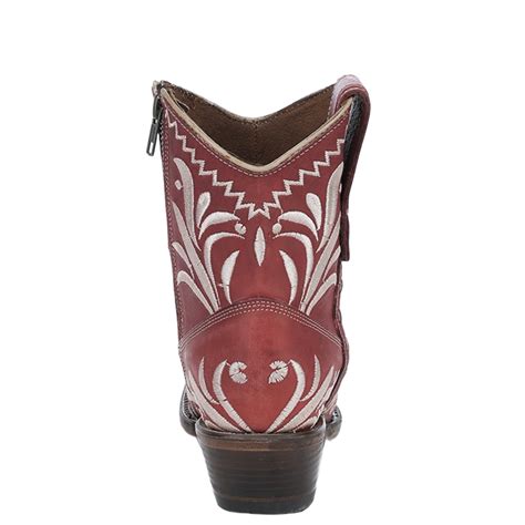 Circle G By Corral Ladies Embroidery Red Snip Toe Booties L6223