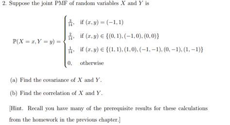 solved 2 suppose the joint pmf of random variables x and y