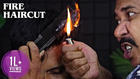Fire Haircut Unique Haircut By Fire Asim Barber Asmr Hair Neck