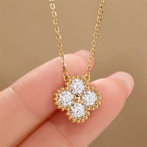 Four Leaf Clover Necklace Gold Vermeil D Carats