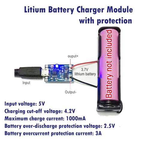 Tp4056 Lithium Battery Charger And Protection Board Module 18650