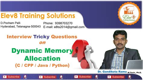 Interview Tricky Questions Dynamic Memory Allocation C Cpp Java Python Youtube