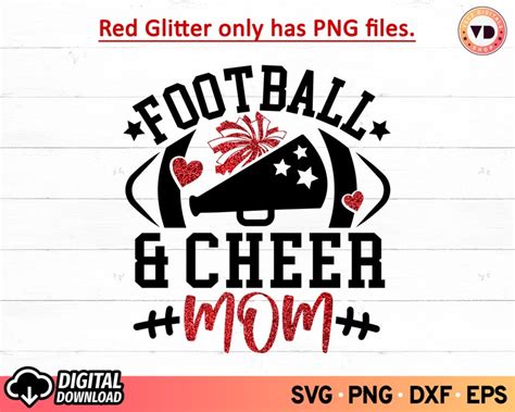 Football And Cheer Mom Svg Cheer Megaphone Svg Football Mom Etsy