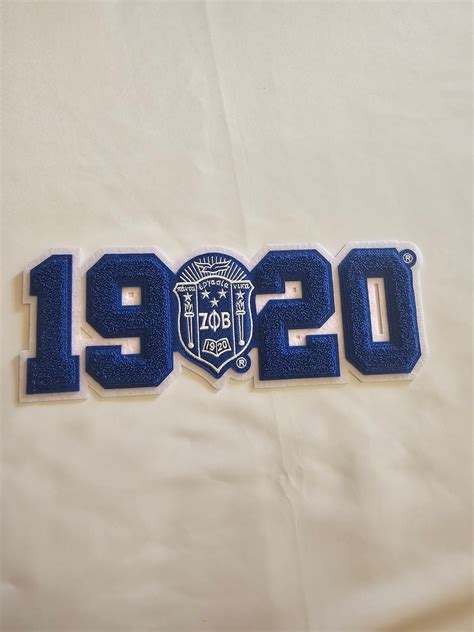 Zeta Phi Beta Sorority Chenille 1920 Crest Patch Etsy