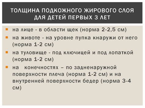Подкожная жировая клетчатка у детей анатомо физиологические