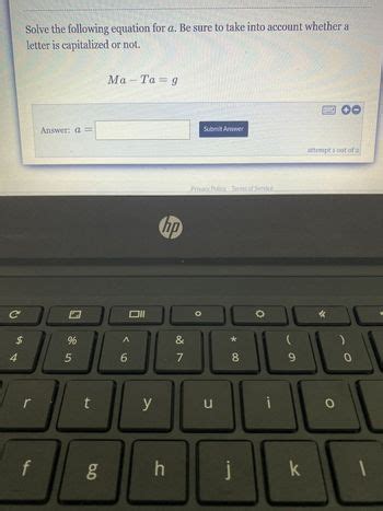 Answered Solve The Following Equation For A Be Bartleby