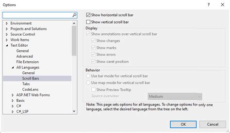 Visual Studio Scroll Bars Scrolling Bar Missing Stack Overflow