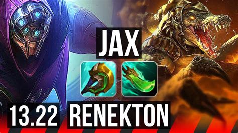 Jax Vs Renekton Top 712 Godlike 300 Games Kr Challenger 13