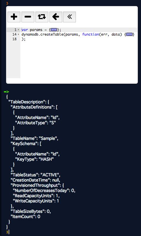 Javascript Shell Console Dynamodb Local Developersio