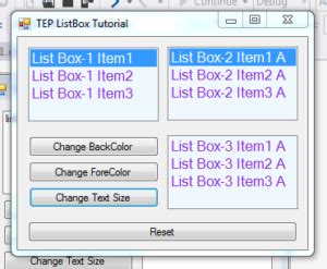 C ListBox Control Engineering Projects Change Text Text Background