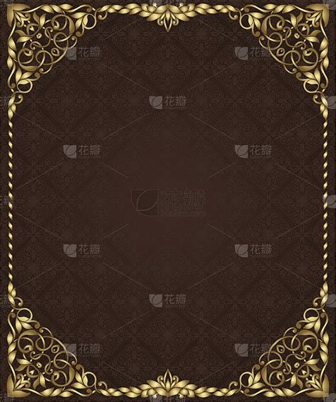 复古的金色框架和无缝图案