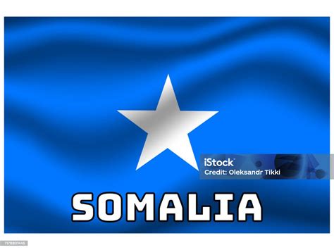 흔들기와 그림자 효과와 국가의 이름 소말리아 국기 원래 색상과 비율 벡터 일러스트레이션을 참조하십시오 국가 지리적 지역에 대한 스톡 벡터 아트 및 기타 이미지 Istock