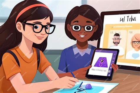 Premium Photo Teacher And Students Using Augmented Reality For