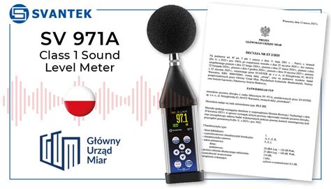 Type Approval For Sv 971aby The Central Office Of Measures Svantek Sound And Vibration