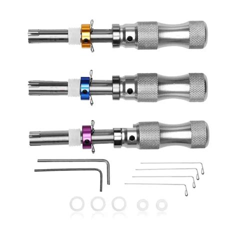 Uoyot 3 Piece Tubular Lock Pick Set Professional Locksmith Lock Picking