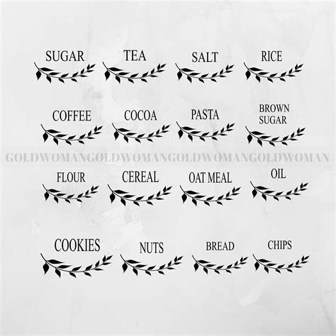 Pantry Labels Svg Bundle Kitchen Quates Svg Kitchen Labels Svg