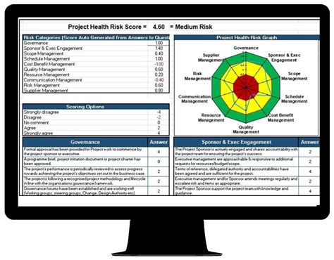 Project Health Check Assessment Tool Excel Project Templates