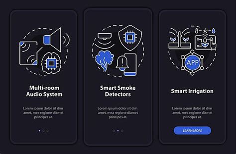 Examples Of Business Automation Night Mode Onboarding For Mobile App Screen Vector User Layout