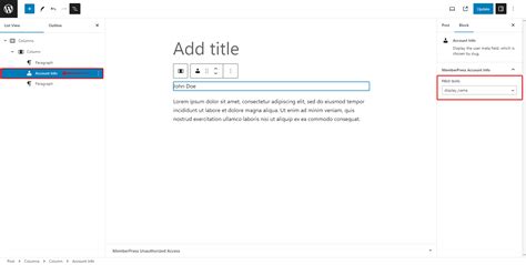 Available Gutenberg Blocks MemberPress