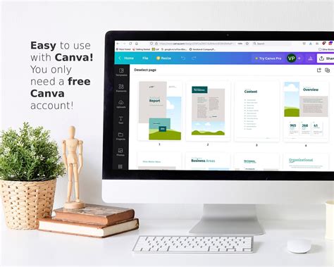 Annual Report Template Canva Report Business Brochure Word Template