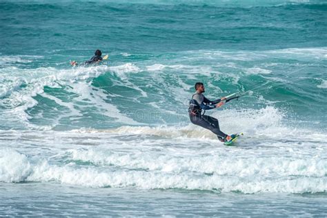 12182018 Netanya Israel Kitesurfing Jumping Over A Surface Of The