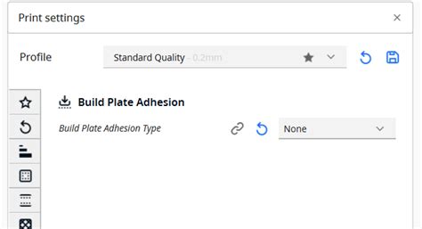 How To Make Build Plate Adhesion Type None As The Default