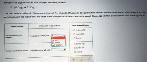 Get Answer Nitrogen And Oxygen React To Form Nitrogen Monoxide Like
