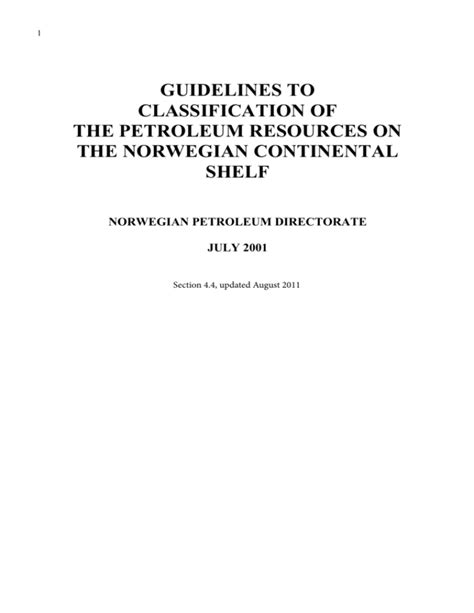 Guidelines Resource Classification