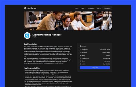 Jobhunt Job Portal Html5 Responsive Website Template