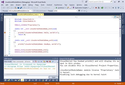 Creating A Basic Linux Kernel Module With Visual Studio Sysprogs Tutorials